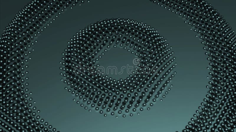 Abstract Turquoise Circles of Small Metal Balls Narrowing Down One by ...