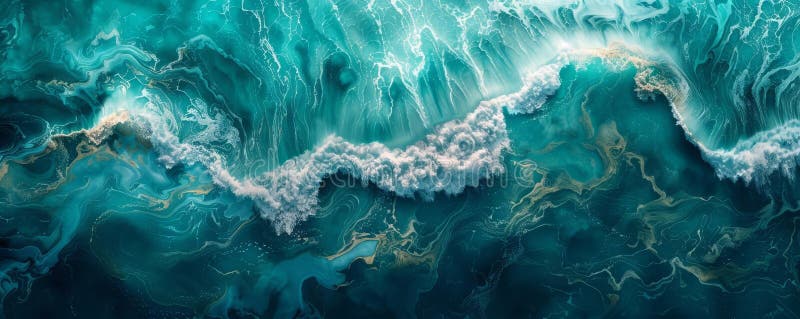 Abstract Turquoise and Deep Sea Green Ocean Wave Patterns Stock ...