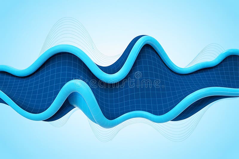 Abstract Turquoise Flow Forms and Subtle Geometric Patterns on Light ...