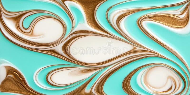 Abstract Turquoise Gold Swirl Pattern Stock Image - Image of marble ...