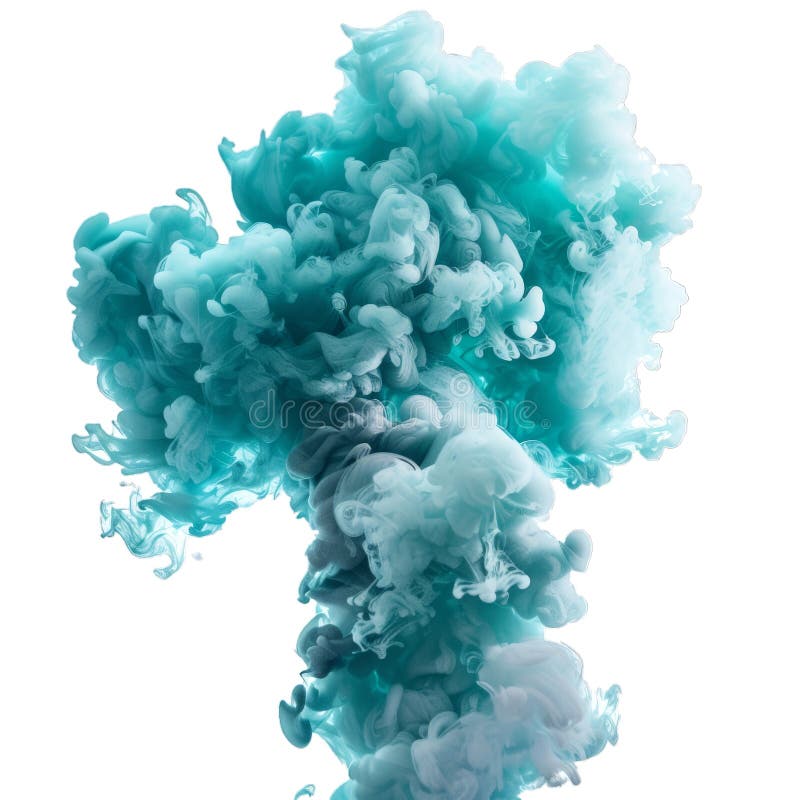 Abstract Turquoise Ink Cloud Explosion Stock Photo - Image of ...