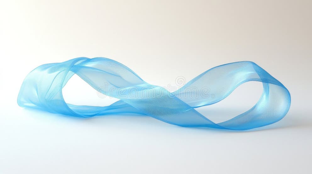 Abstract Turquoise Mobius Strip on White Backdrop a Geometric Three ...