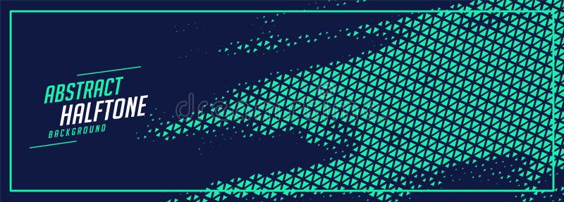 Abstract Turquoise Triangle Shapes on Blue Banner Design Stock Vector ...
