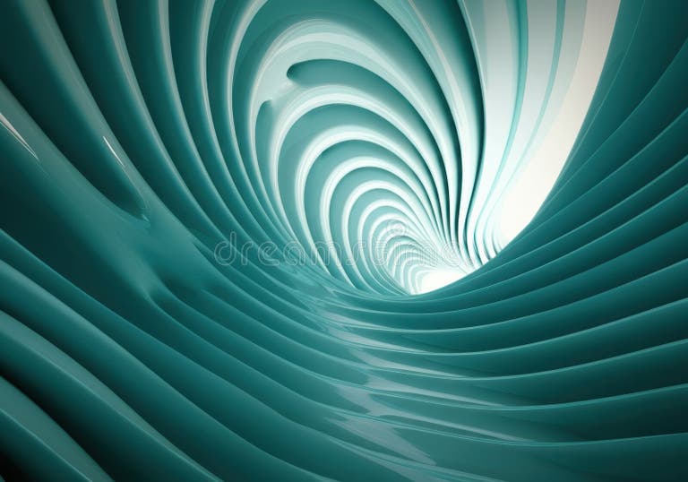 Abstract Turquoise Wave Pattern Creating a Sense of Depth and Movement ...