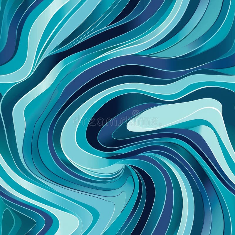 Abstract Turquoise Wavy Lines Background Design Stock Photo - Image of ...