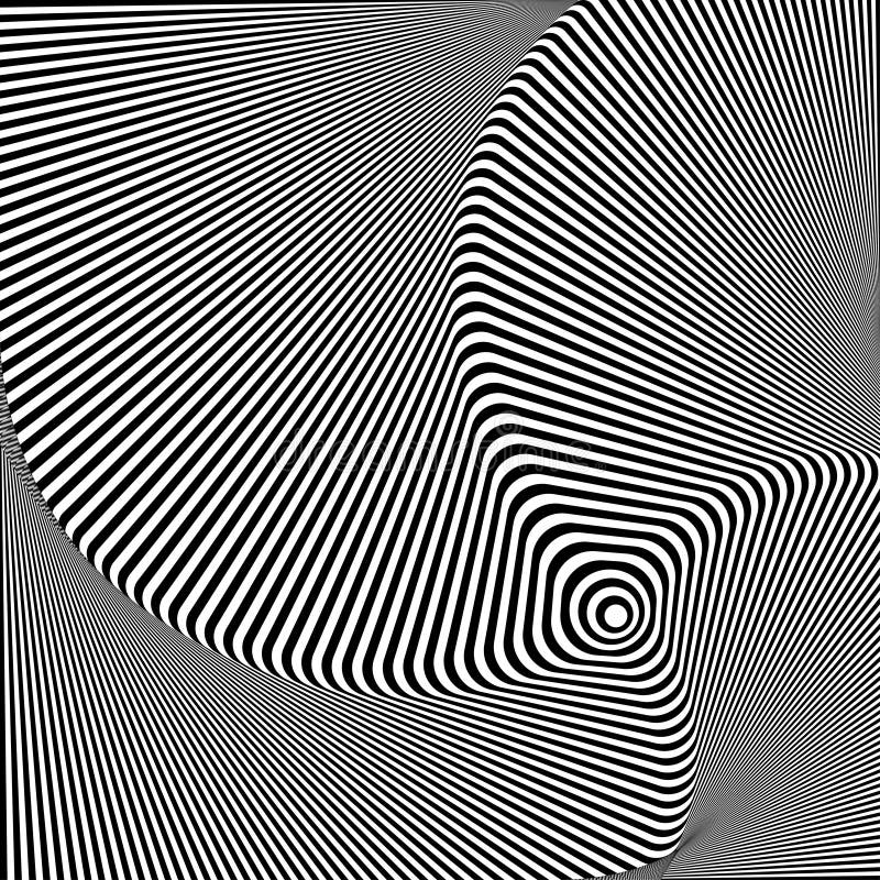 Abstract Twisted Black and White Background. Optical Illusion of ...