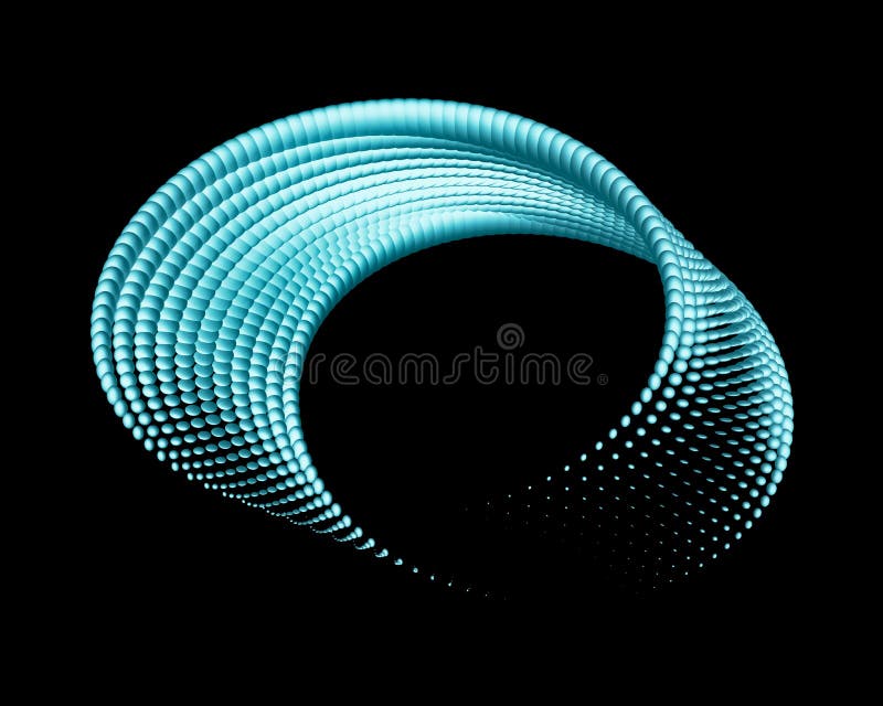 Abstract Twisted Design Element Isolated on Black Stock Illustration ...