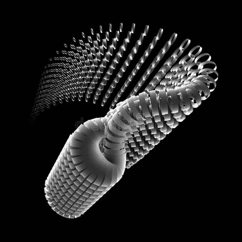 Abstract Twisted Design Isolated on Black Background Stock Illustration ...