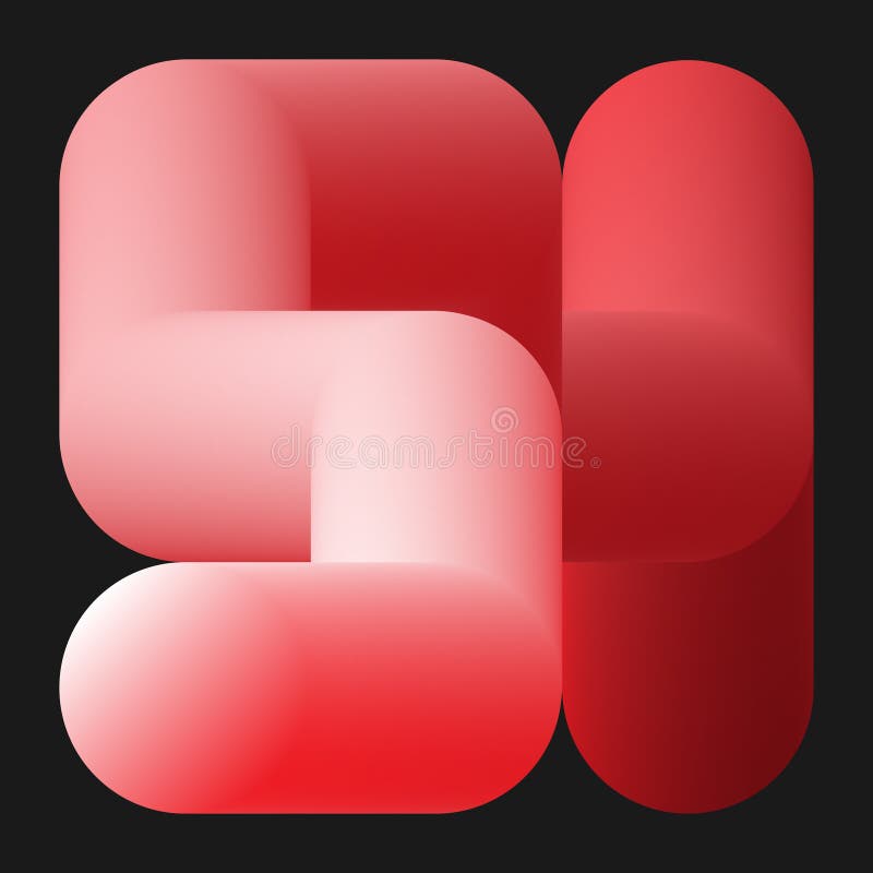 An Abstract, Twisted, Elongated Cylindrical Shape Forms a Square-like ...