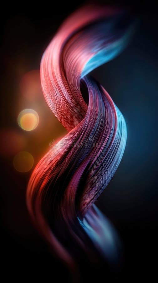 Abstract Twisted Fiber with Vivid Colors and Bokeh Light Effects Stock ...