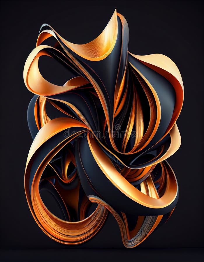 Abstract Twisted Lines, Created with Generative AI Stock Illustration ...
