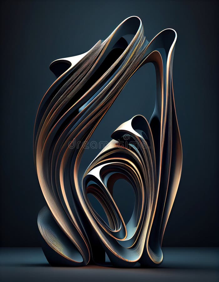 Abstract Twisted Lines, Created with Generative AI Stock Illustration ...