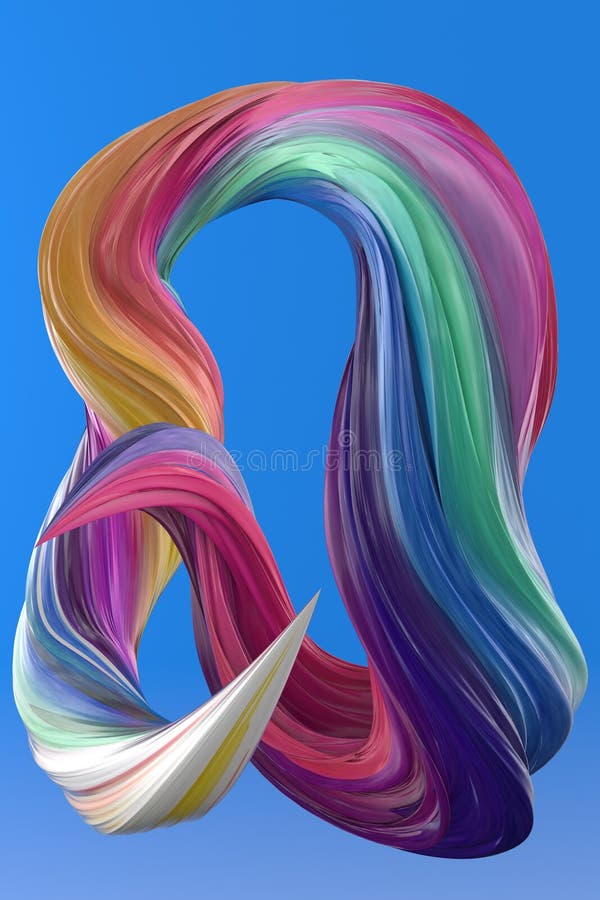 Abstract Twisted Shape 3d Render Stock Illustration - Illustration of ...