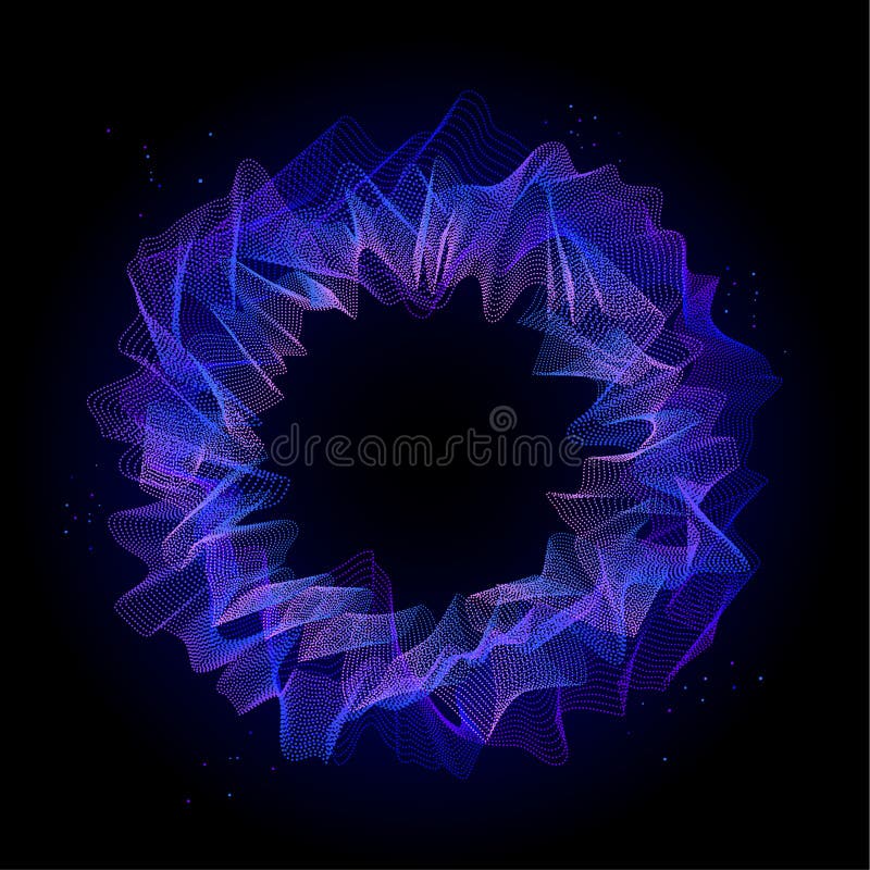 Abstract Twisted Rippled Distorted Round Shape, Dotted Lines Blue ... Abstract Twisted Rippled Distorted Round Shape, Dotted Lines Blue ...