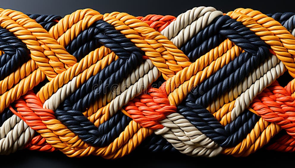 Abstract Twisted Rope Pattern, Colorful Thread Intertwined in Creative ...