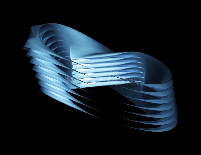 Abstract Twisted Shape Isolated on Black Stock Illustration ...