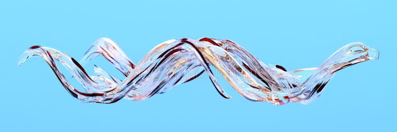 Abstract Twisting Glass Sculpture Against Blue Background Stock ...