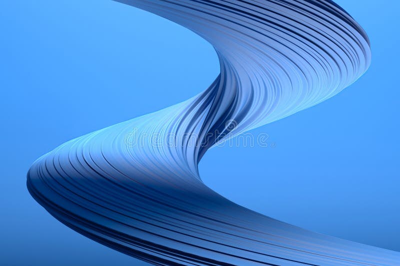 Abstract Twisting Wave Structure in Blue Tones Stock Illustration ...