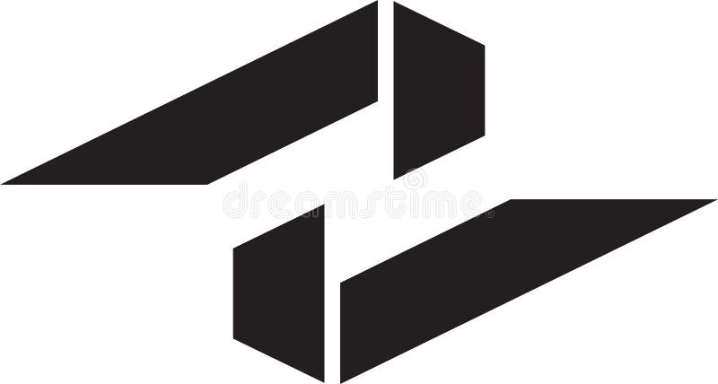 Abstract Two Lines Logo Illustration in Trendy and Minimal Style Stock ...