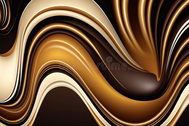 Abstract Two-tone Background. Waves of Caramel and Chocolate Generative ...