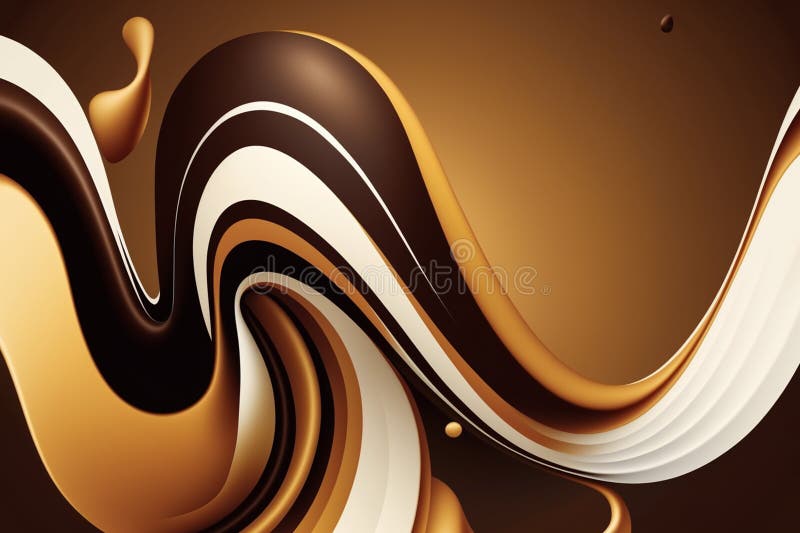Abstract Two-tone Background. Waves of Caramel and Chocolate Generative ...