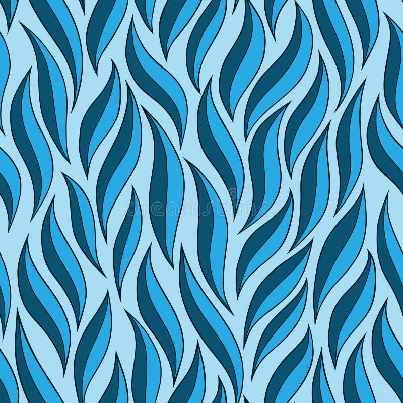 Abstract Two-tone Blue Leaves Stock Illustration - Illustration of ...