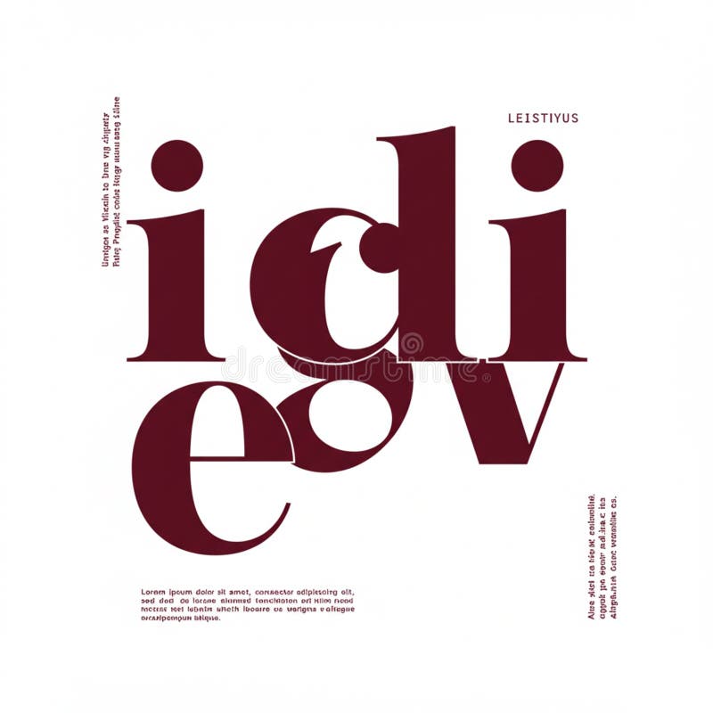 Abstract Typographic Design Featuring Large, Overlapping Maroon Letters ...