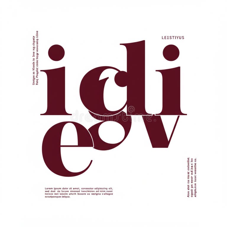 Abstract Typographic Design Featuring Large, Overlapping Maroon Letters ...