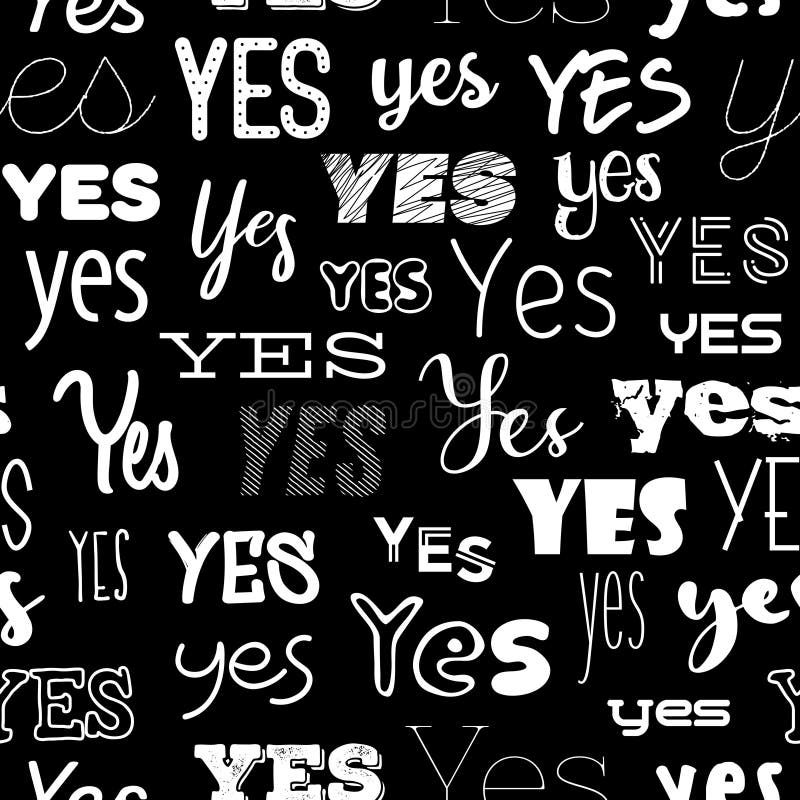 YES various lettering stock vector. Illustration of graphic - 142443494