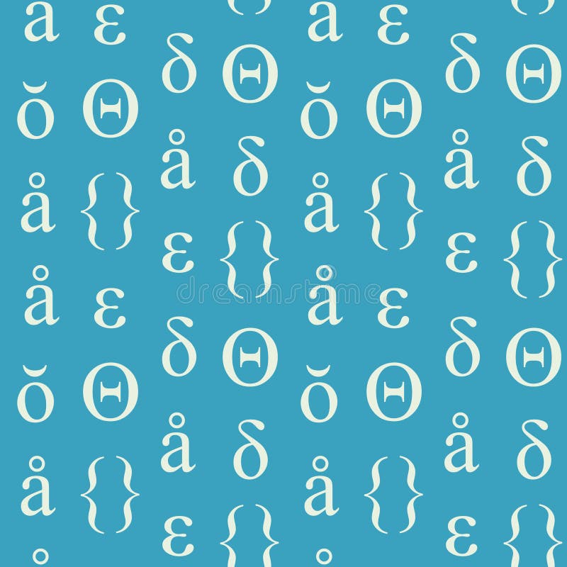 Abstract Typographic Symbols Seamless Pattern Stock Vector