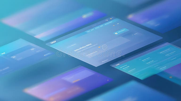 Abstract UI Screens with Gradient Blue Interface Elements GenerativeAI ...