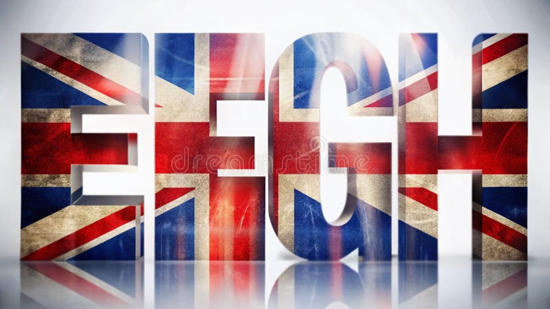 Abstract UK Flag Design Element Featuring Intertwined EFGH Letters a ...