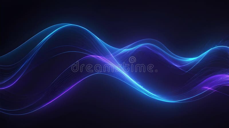 Abstract Ultraviolet Neon Glow Wave Background Stock Illustration ...
