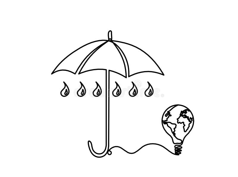 Continuous Line Drawing Rain Umbrella Stock Illustrations – 121 ...