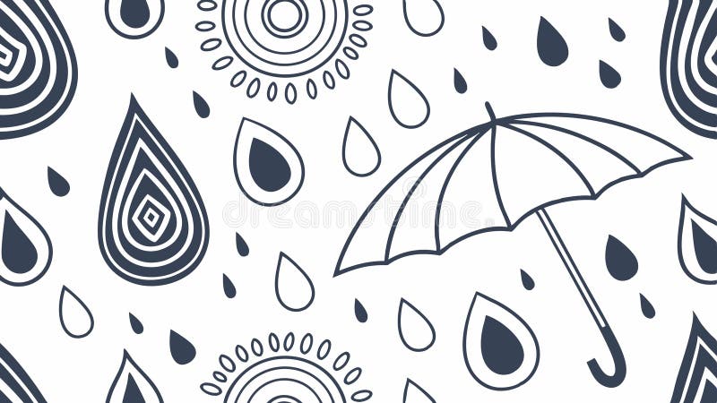 Abstract Umbrella Protection Rain Pattern Weather Vector Graphic ...