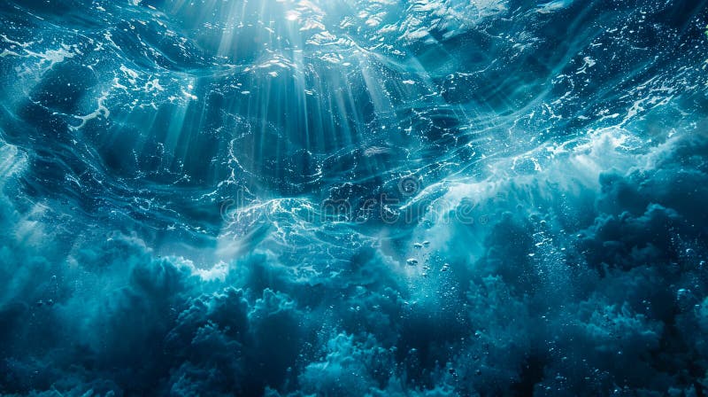 Abstract Underwater Background with Flowing Currents and Aquatic ...