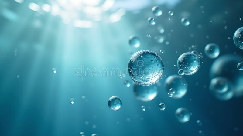 Abstract Underwater Bubbles with Sunlight Effects Stock Illustration ...