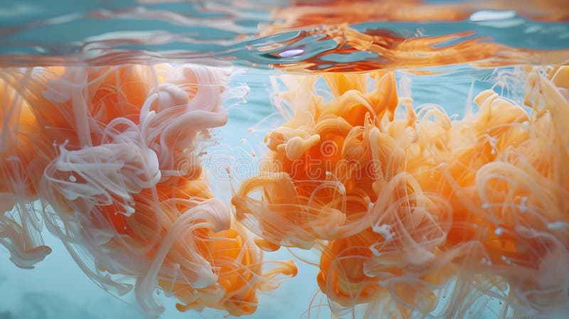 Abstract Underwater Ink Swirl Illustration Stock Illustration ...