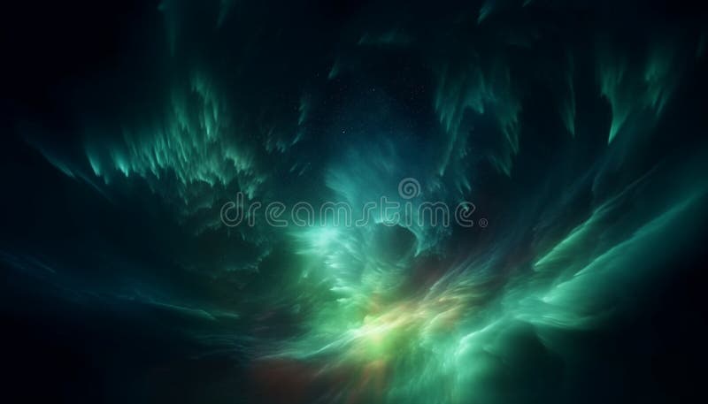 Abstract Underwater Landscape Illuminated by Glowing Multi Colored ...