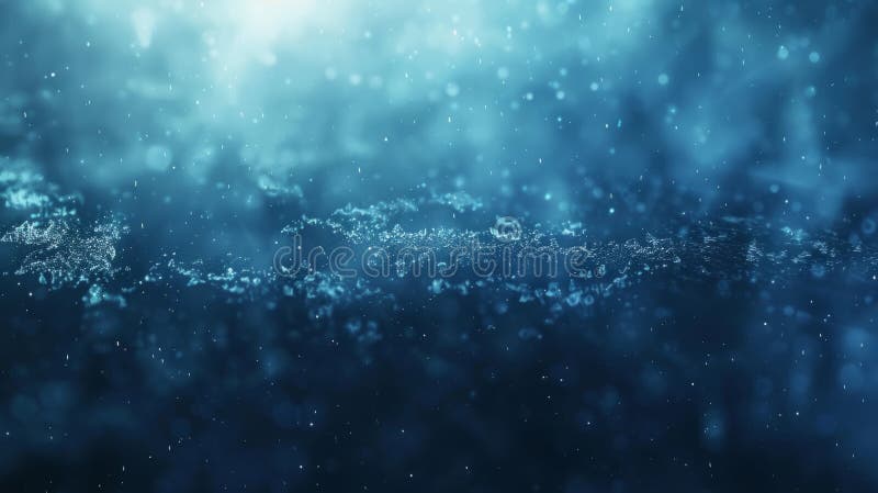 Abstract Underwater Scene: Dotted Particles, Light Rays, Blue ...