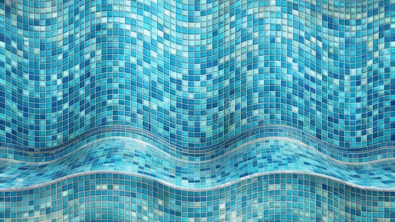 Abstract Undulating Blue Tile Facade Design Featuring Smooth Curves and ...