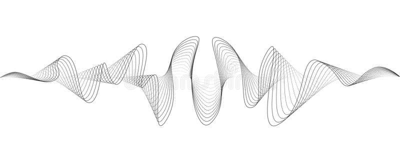 Abstract Undulating Dots Lines of Sound Wave . Dynamic Pulsating Wave ...