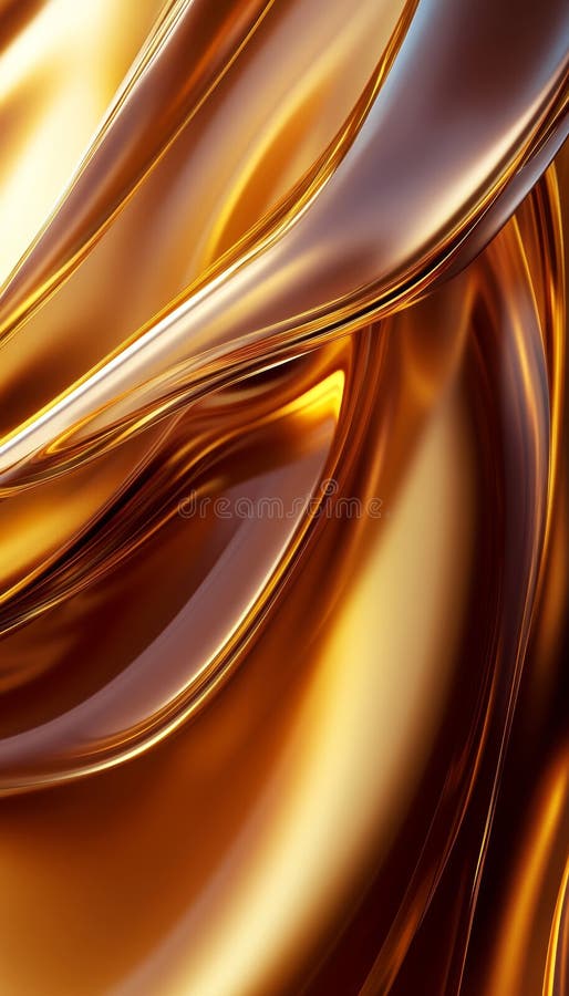 Abstract Undulating Gold Surface, Bold Highlights, Simple Shapes, Vivid ...