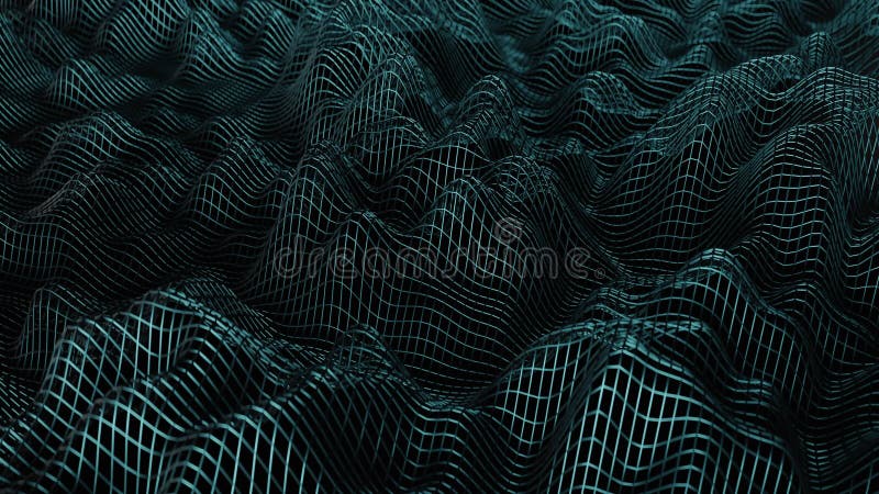 Abstract Undulating Network Grid. Stock Footage - Video of connection ...