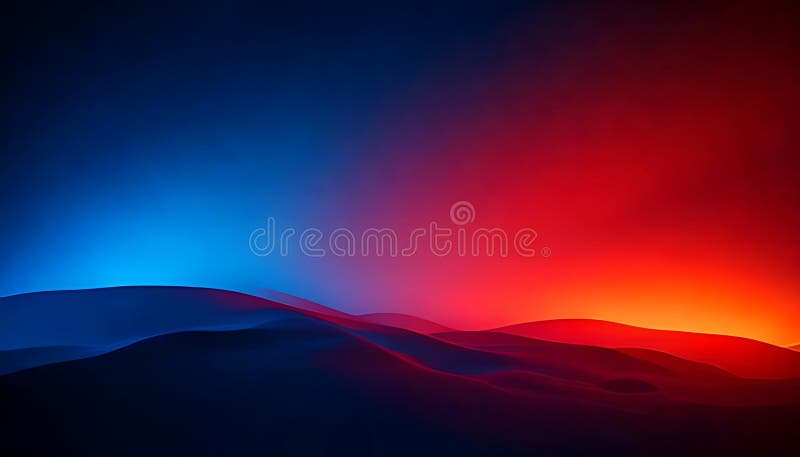 Abstract, Undulating Shapes Create a Gradient from Deep Blue To Vibrant ...