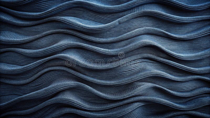 Abstract Undulating Textile Surface with a Deep Blue Hue and Subtle ...