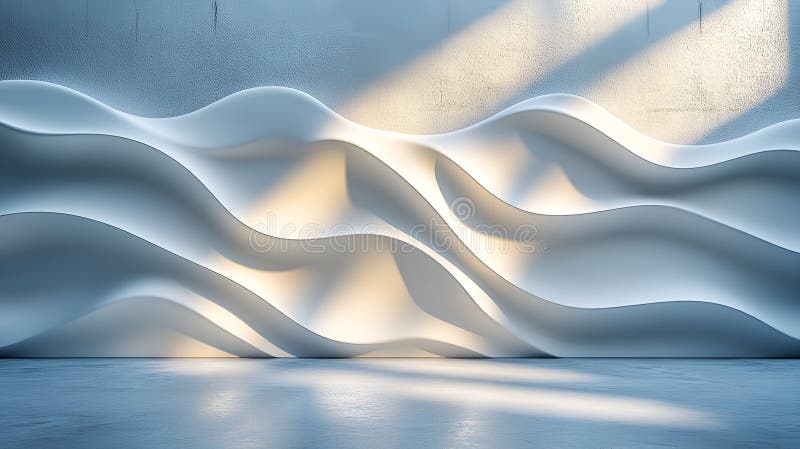 Abstract, Undulating Wall Design in a Modern Interior Stock ...