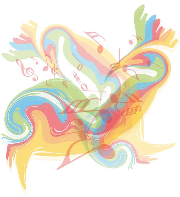 Abstract Unique Design with Music Notes Stock Vector - Illustration of ...