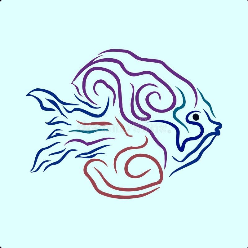 Abstract and Unique Fish Tattoo Shape Stock Vector - Illustration of ...