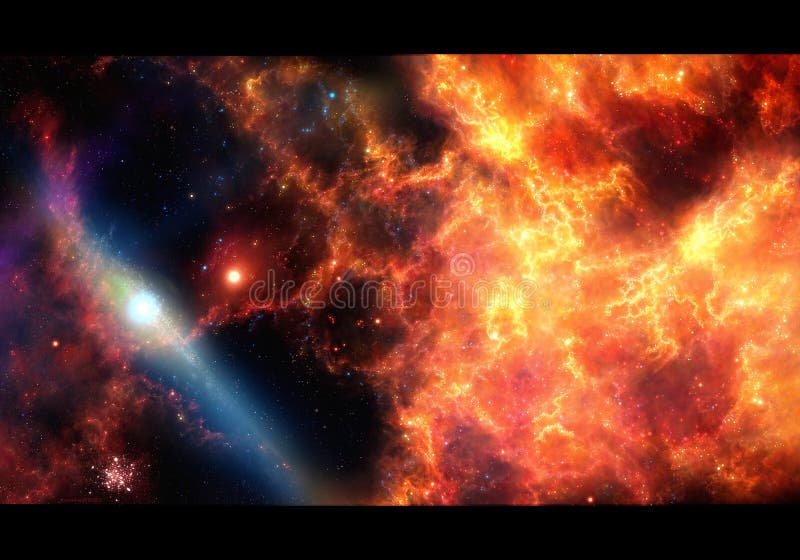 Fiery Nebula Explosion stock illustration. Illustration of planets ...